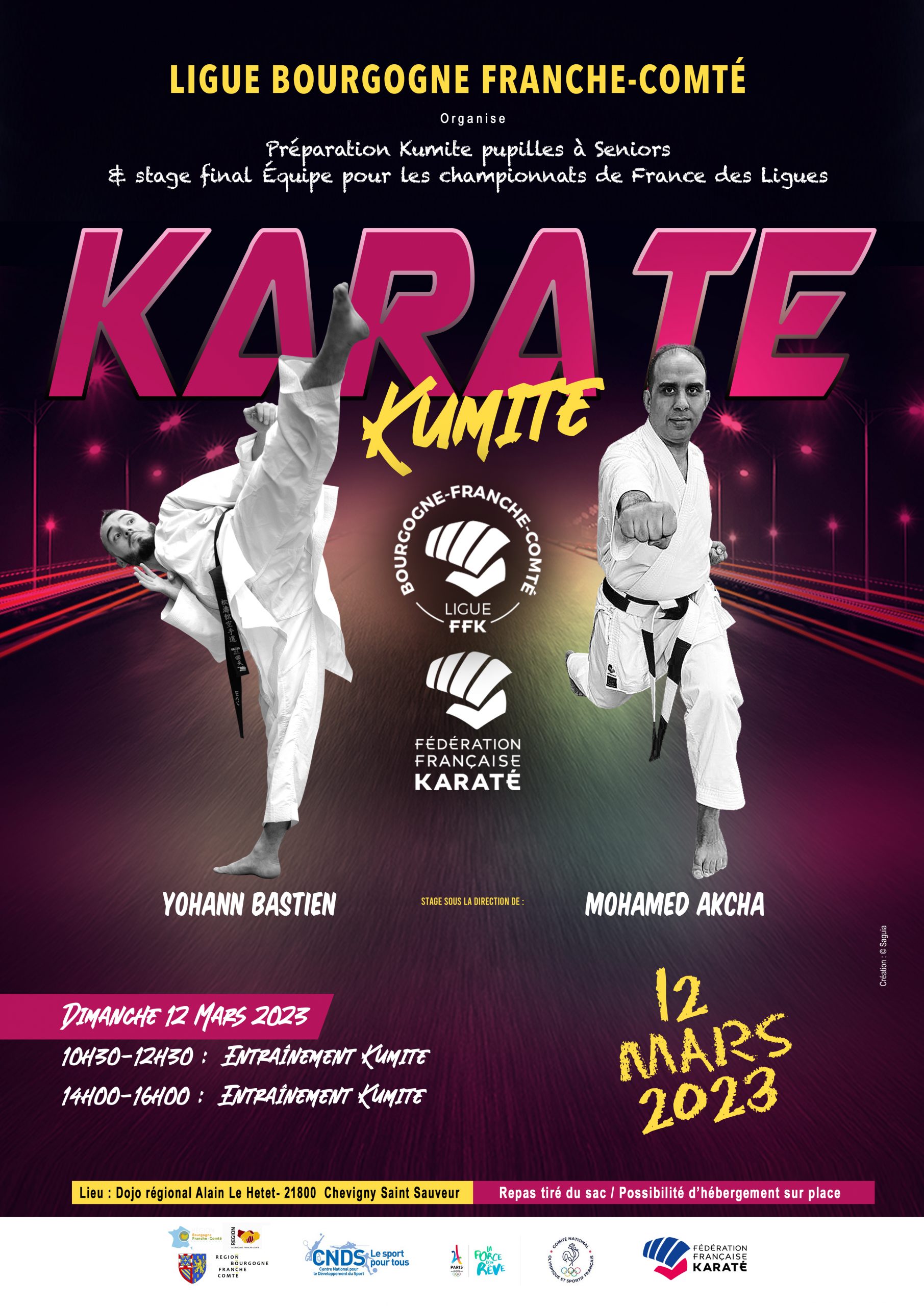 Stage kumité avec Yohann BASTIEN et Mohamed AKCHA le 12 mars 2023 ...