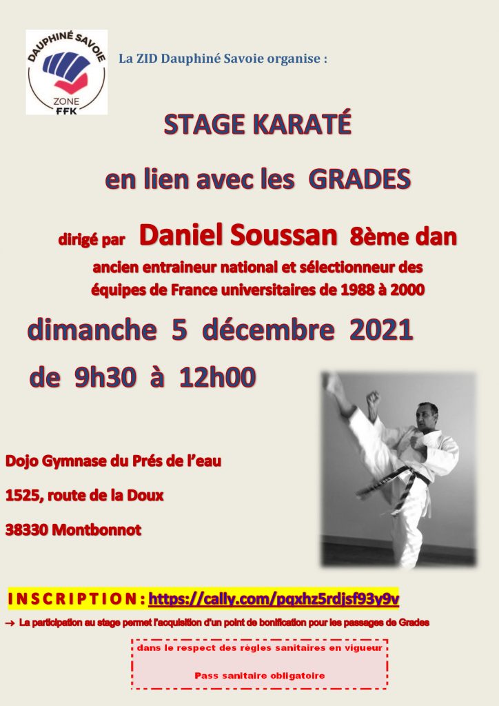 Stage Karaté en lien avec les grades animé par D.Soussan 8ème Dan ...