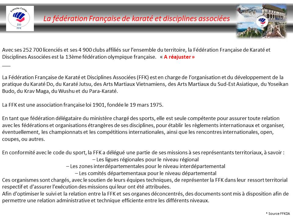 La FFKDA - Zone Interdépartementale Franche-Comté de Karaté et ...