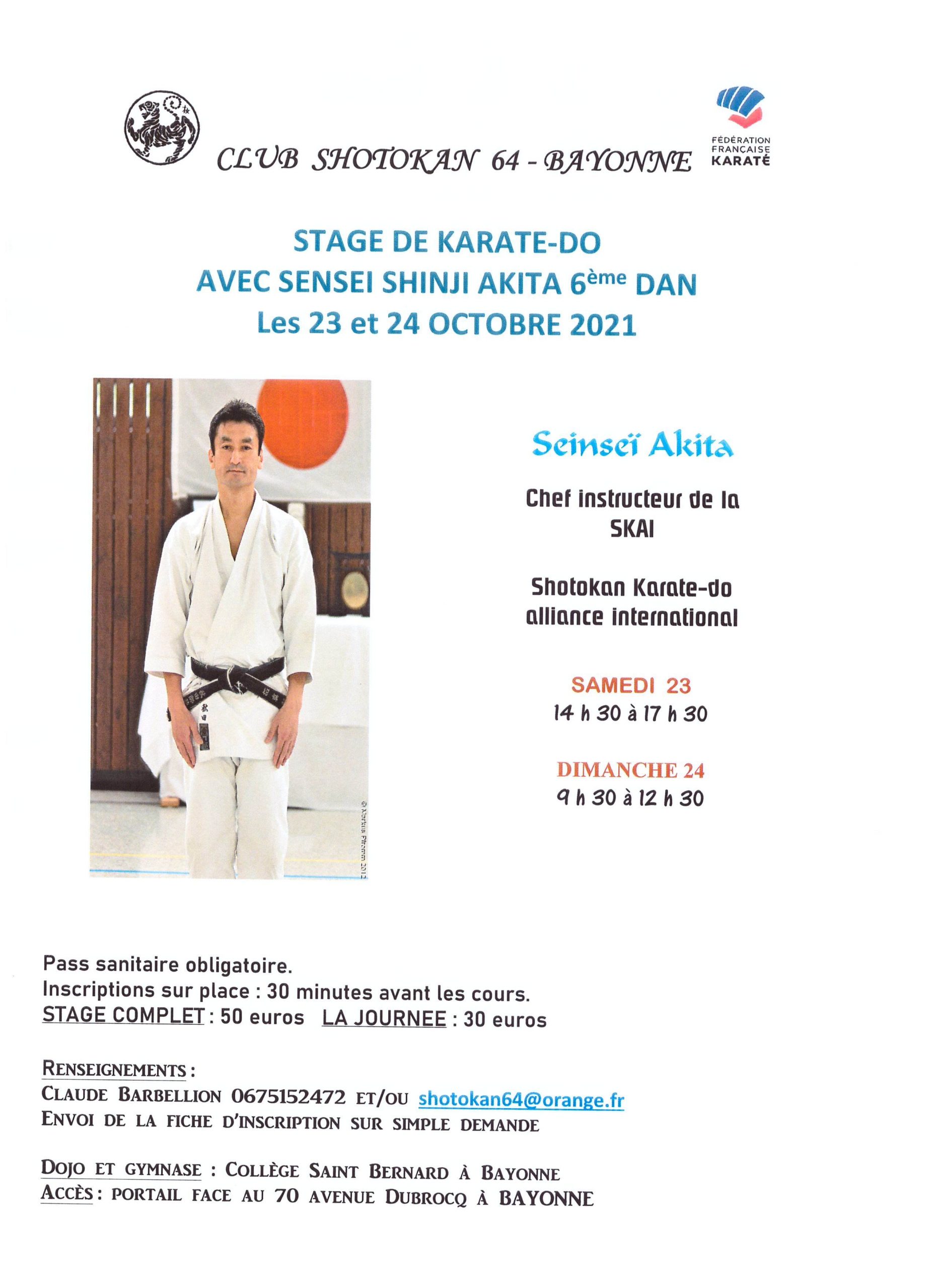 KARATE - FFKDA - STADE KARATE-DO avec SENSEI SHINJI AKITA CN6 - Comité ...