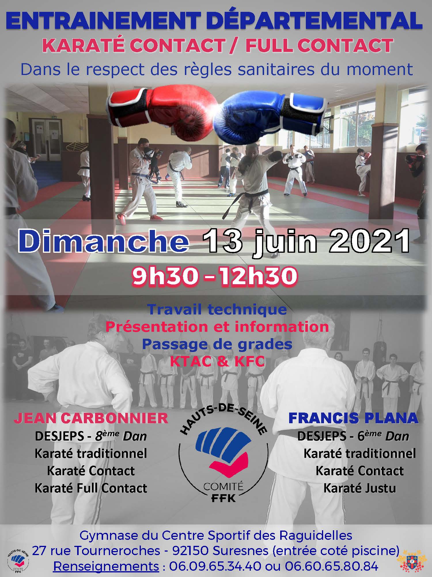 Entrainement départemental de Karaté Contact - Comité Départemental des ...