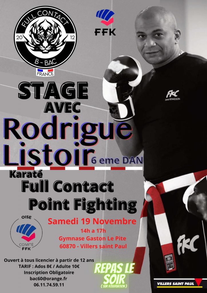 Stage Karaté Full Contact avec Rodrigue LISTOIR (6ème Dan) - Comité ...