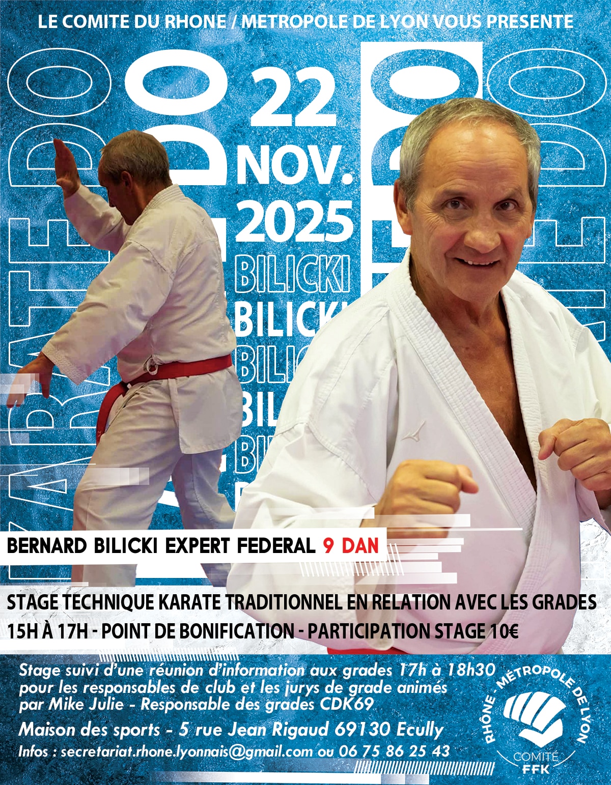 STAGE KARATE-DO PAR EXPERT 9ème dan B.BILICKI + RÉUNION D’INFORMATION ...