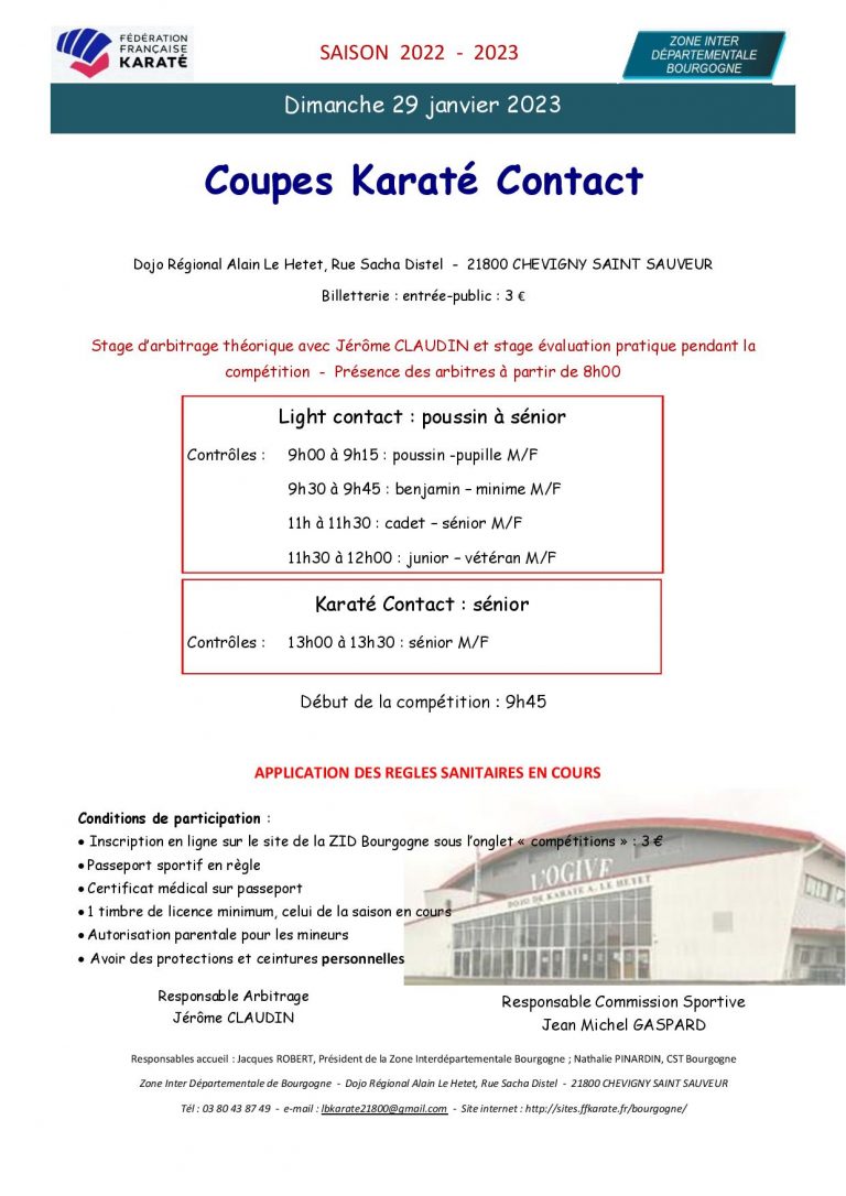 COUPE KARATE CONTACT ET LIGHT CONTACT 29/01/2023 - Comité Départemental ...