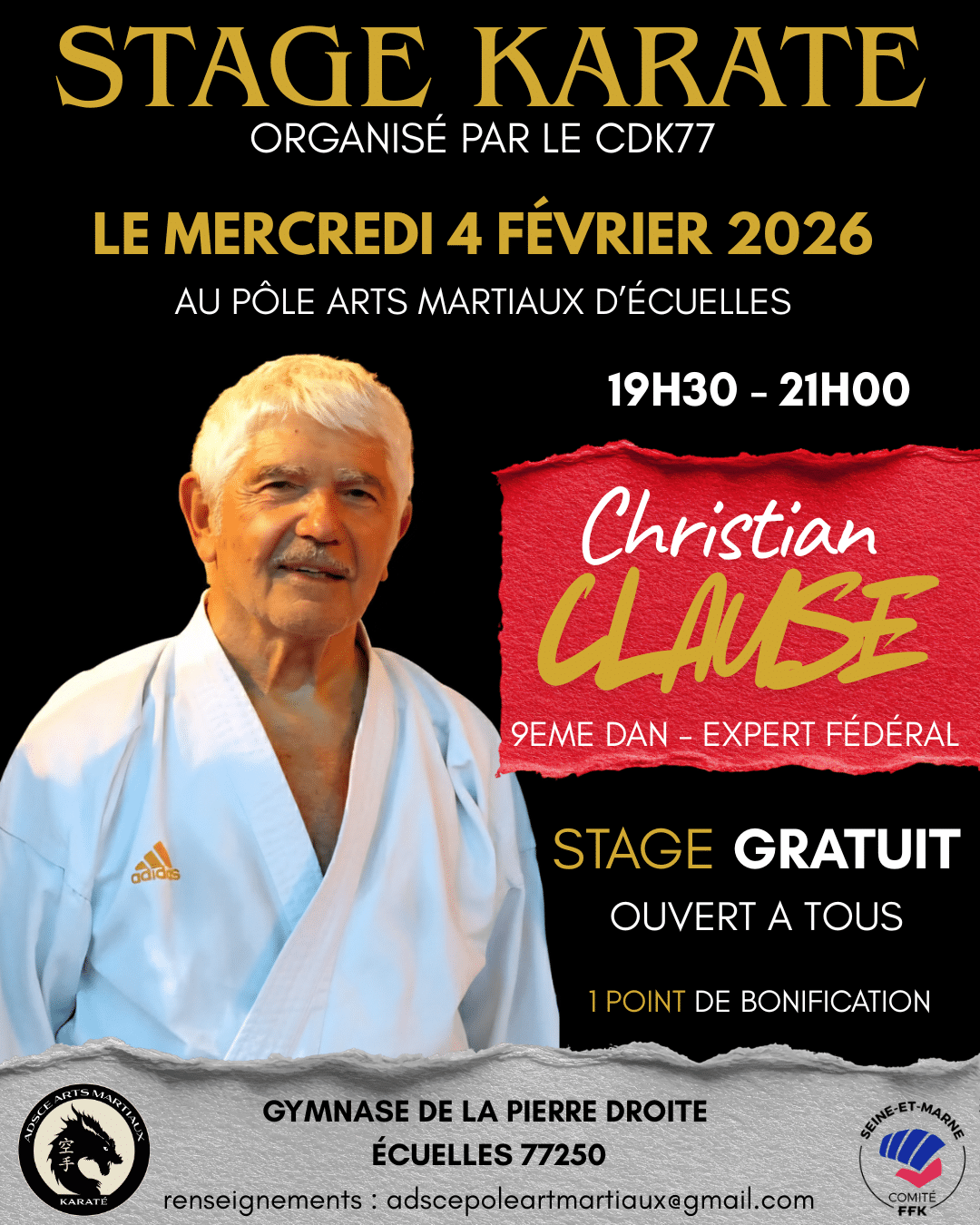 STAGE KARATE ANIME PAR CHRISTIAN CLAUSE - Comité Départemental de Seine ...