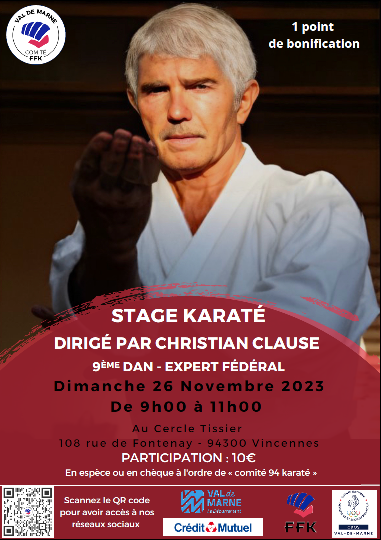 Stage Départemental : Christian CLAUSE (9ème DAN / Expert Fédéral ... Stage Départemental : Christian CLAUSE (9ème DAN / Expert Fédéral ...