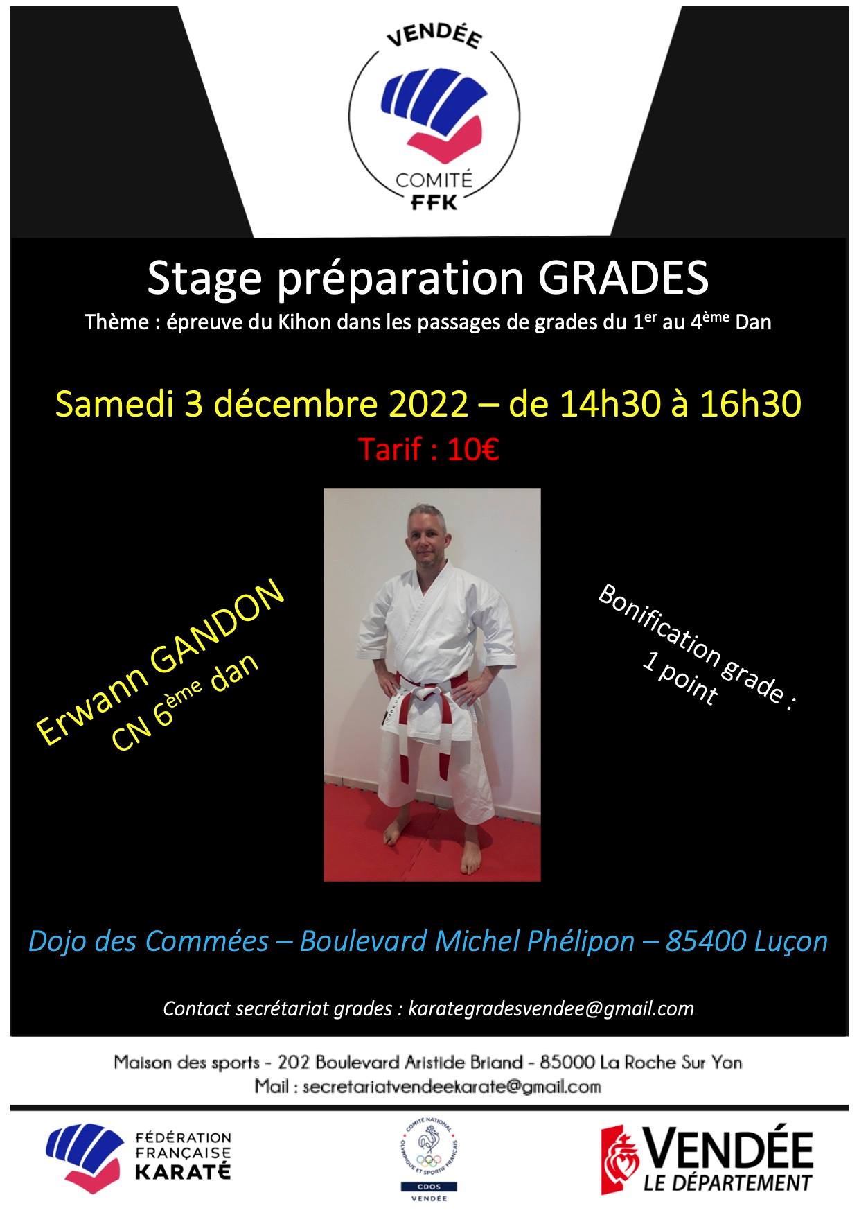 Stage Grade Départemental Erwan Gandon - Comité Départemental de Vendée ...
